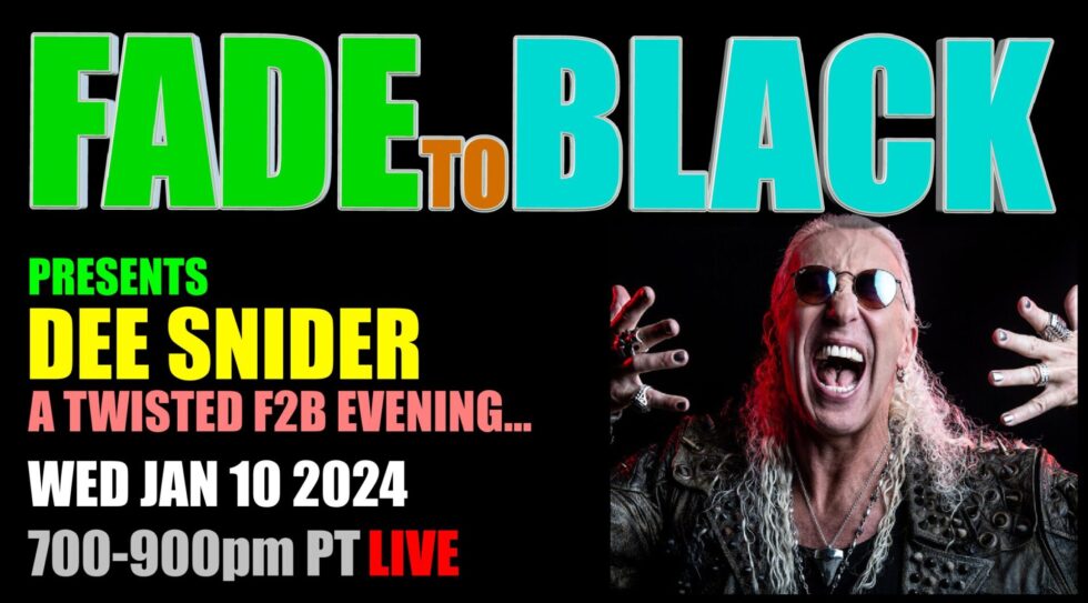 Fade To Black - Dee Snider - January 10th - Jimmy Church Radio