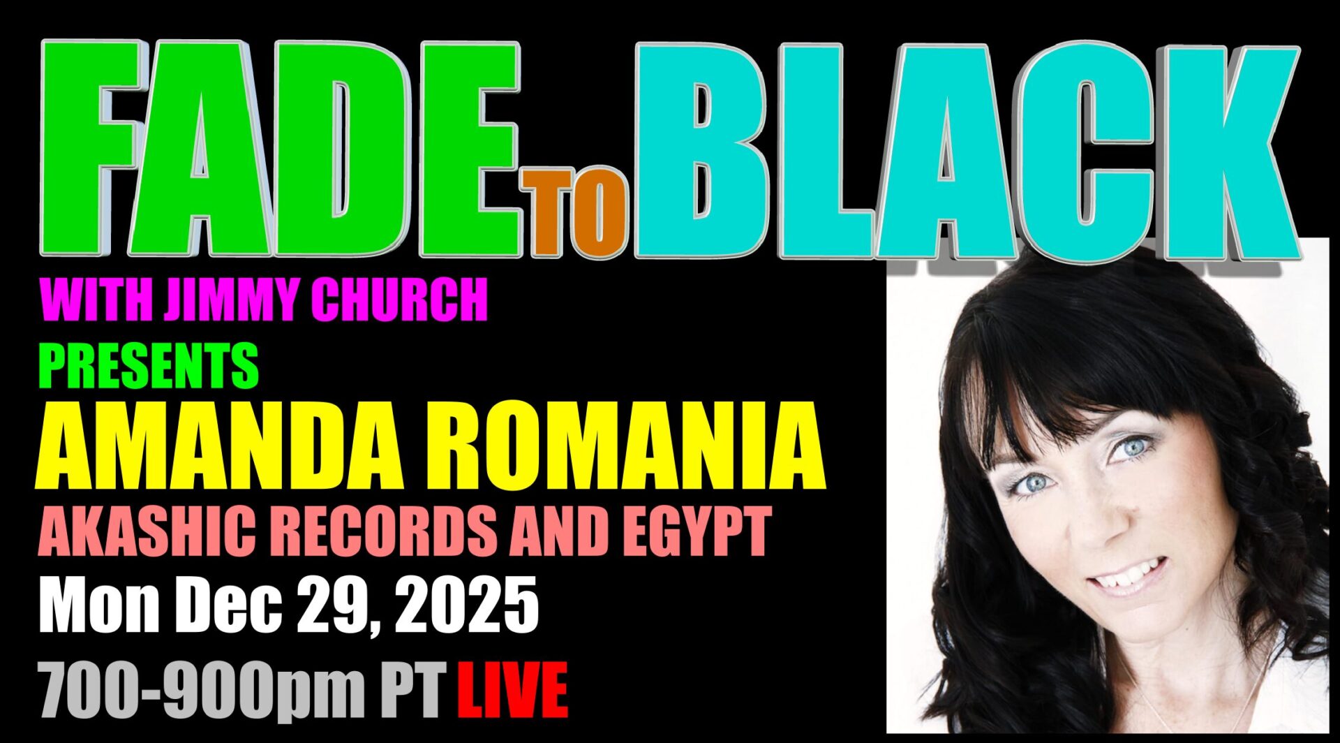 Fade To Black - Amanda Romania - December 29, 2025 - Jimmy Church Radio